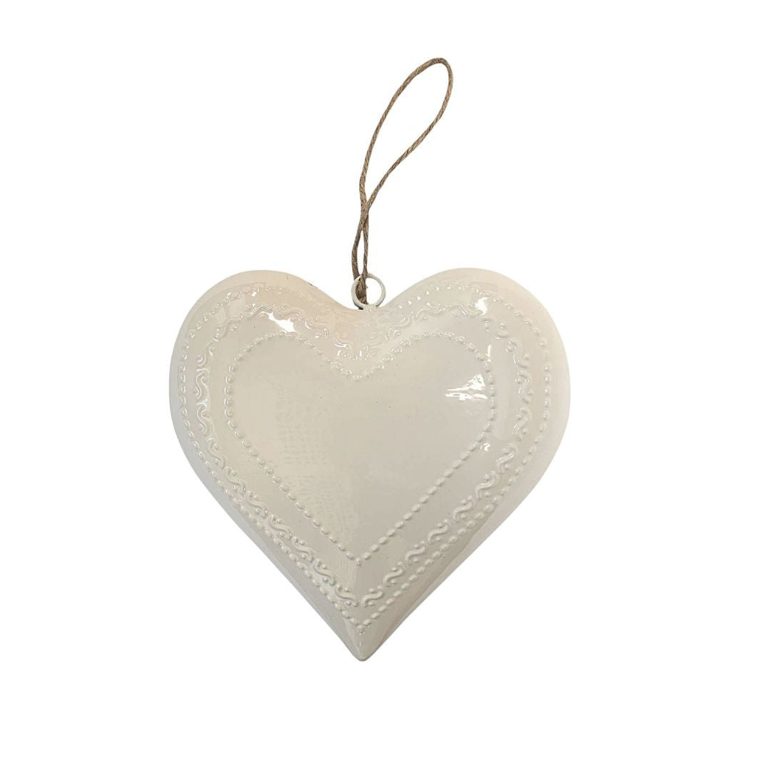 Large White Heart Hanging Decoration – sillandsage