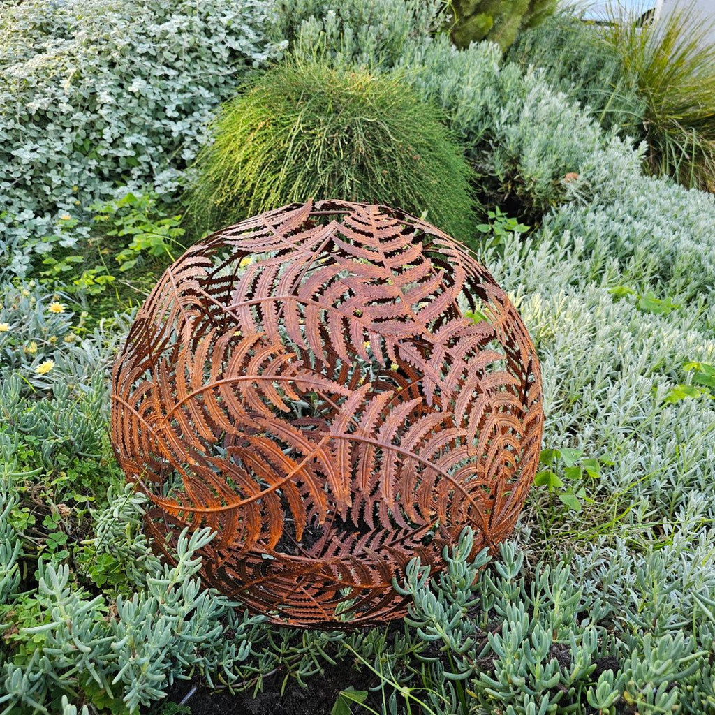 Fern Ball Large | Rustic Metal Garden Ball with Fern Design - 45cm ...